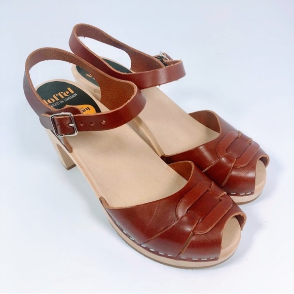 Swedish Hasbeens | Shoes | Toffel Swedish Hasbeens Brown Peep Toe ...